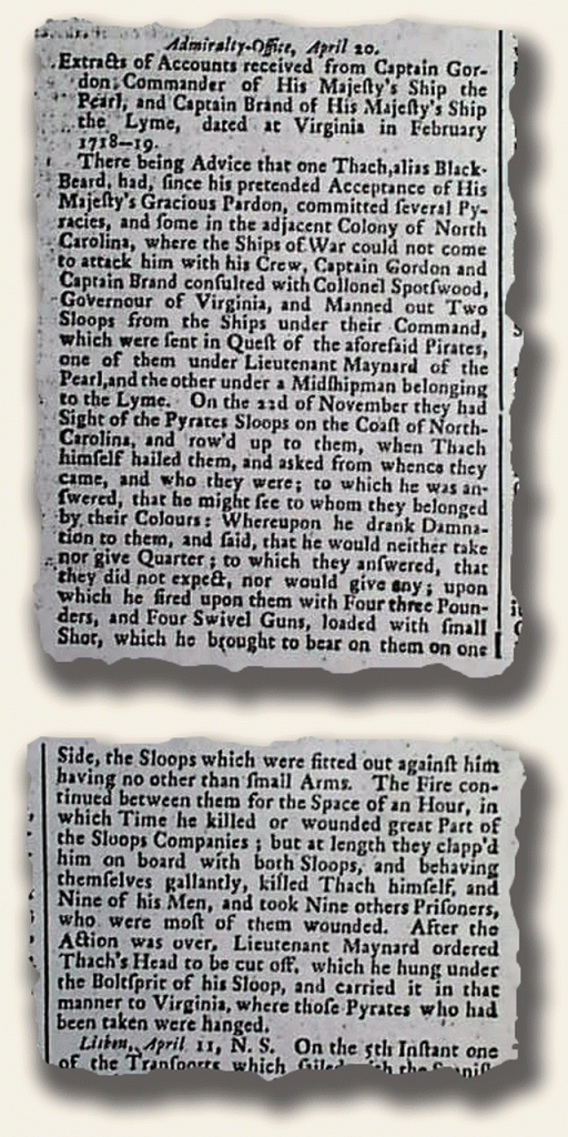 Death of Blackbeard, the pirate… : History's Newsstand Blog