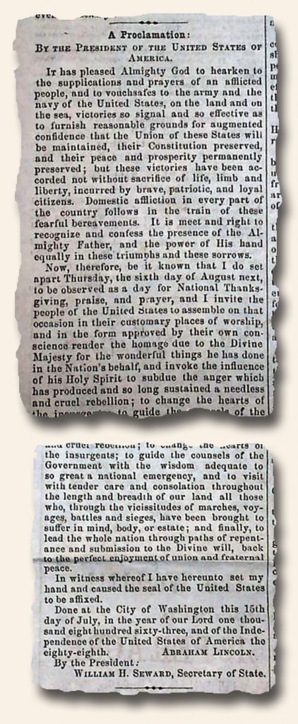 Lincoln’s “under the radar” proclamation for Thanksgiving… : History's ...