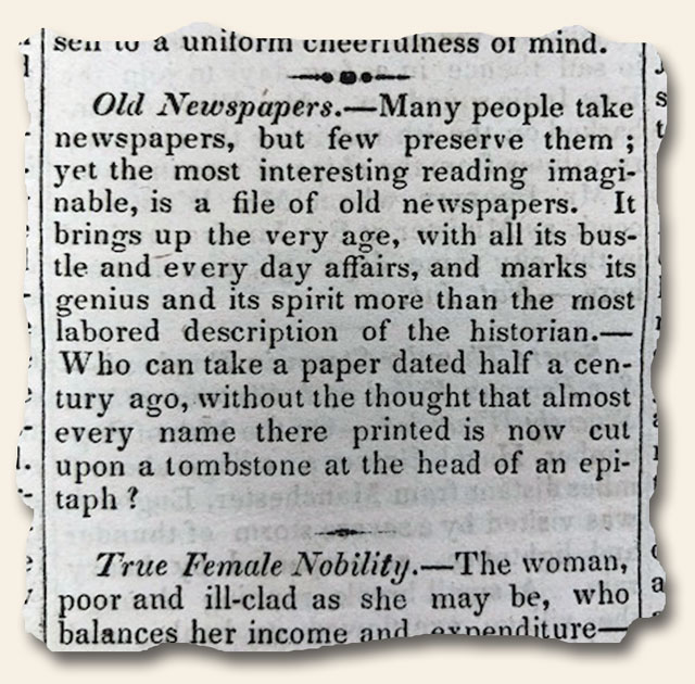 The magic of old newspapers, in 1844… : History's Newsstand Blog