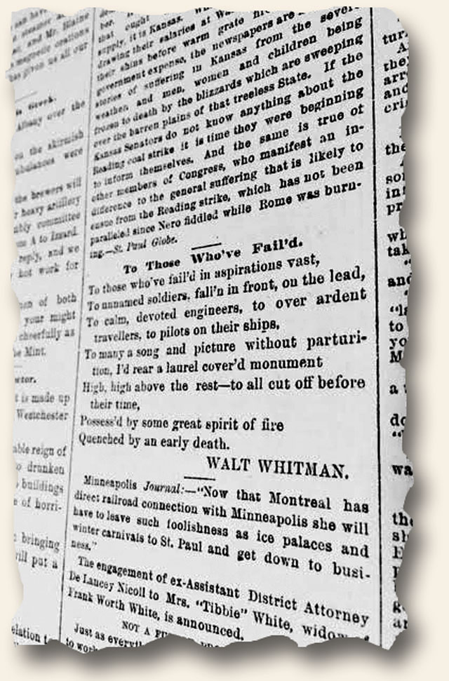 Walt Whitman : History's Newsstand Blog